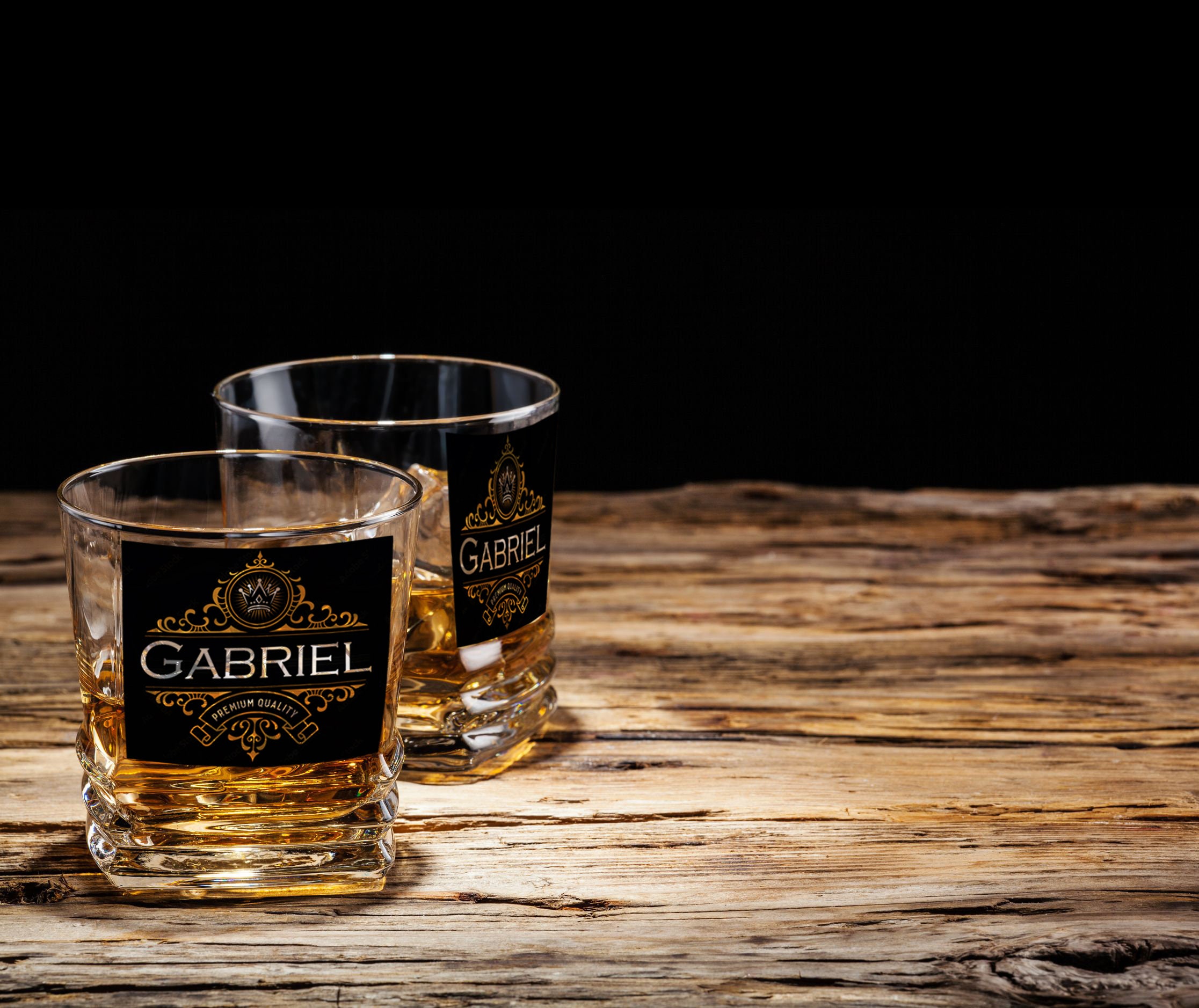 Personalized Vintage Crown Whiskey Glasses 2 Pcs Customized - Etsy