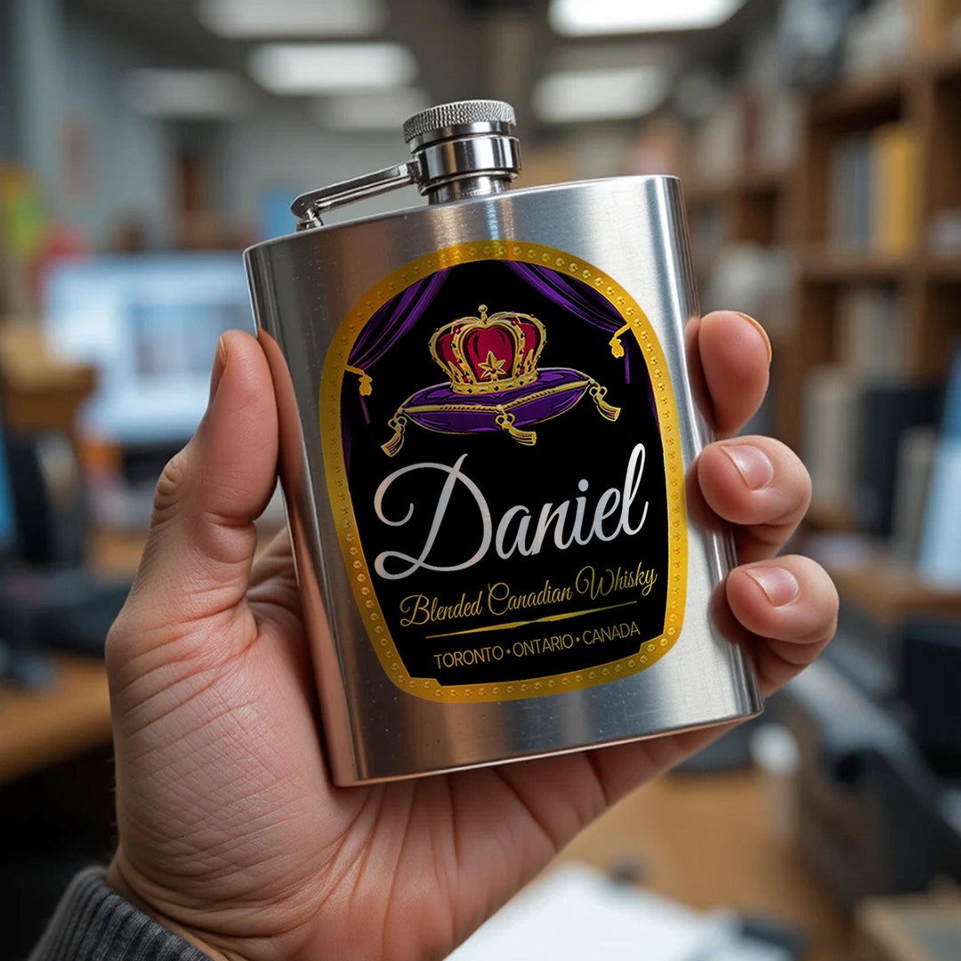 Personalized Royal 8oz Hip Flask, Custom Crown Hip Flask With Funnel ...