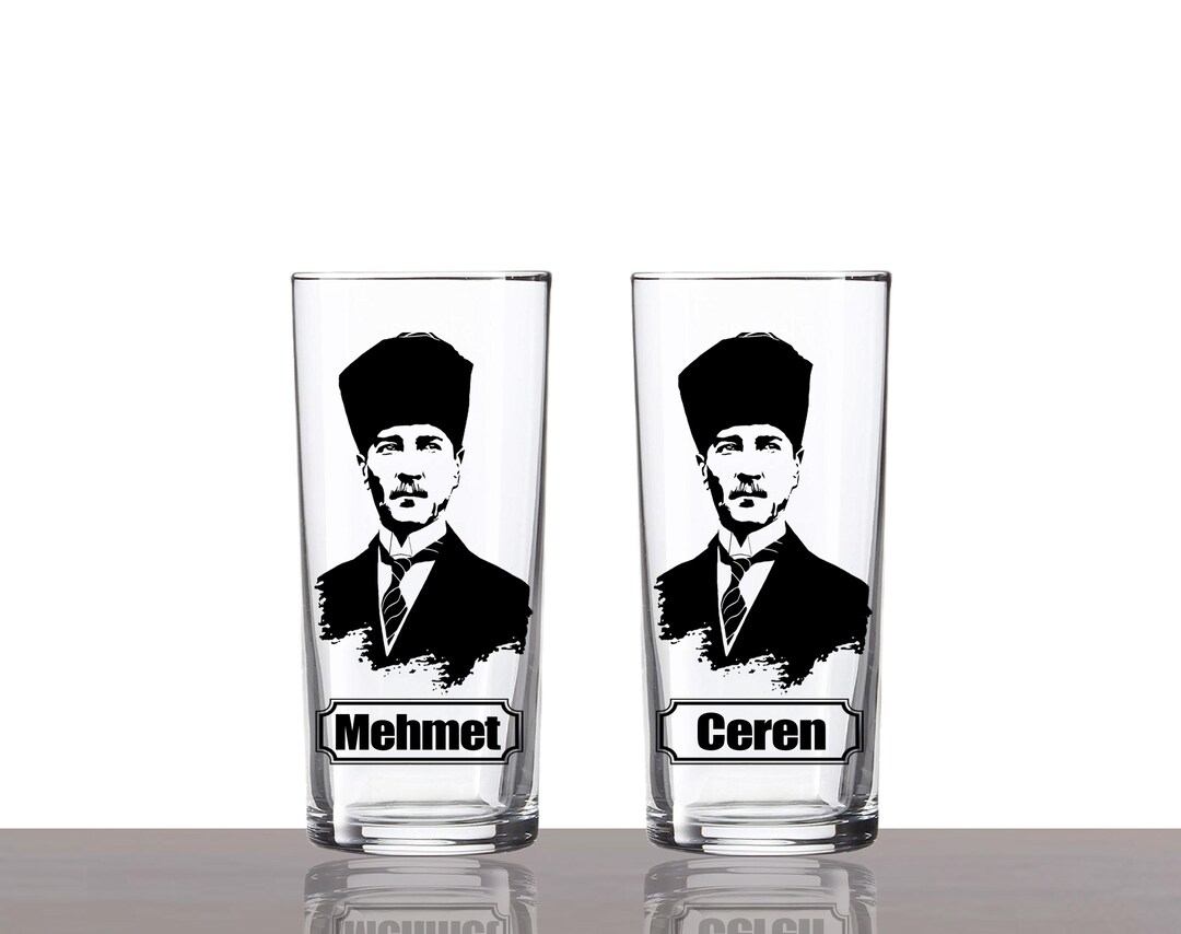 Ataturk Custom Raki Glass Set, Personalized Raki Set, Mustafa Kemal ...