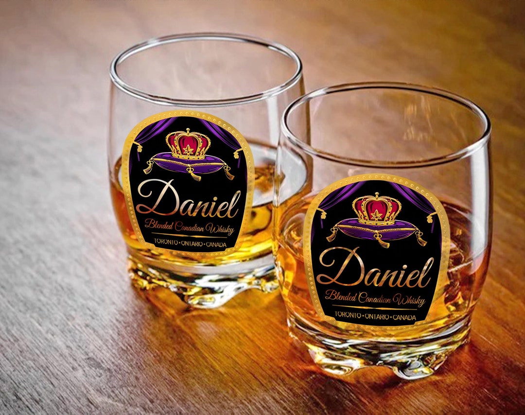 Personalized Crown Whiskey Glass Set, Royal Whiskey Tumbler, Gift for ...