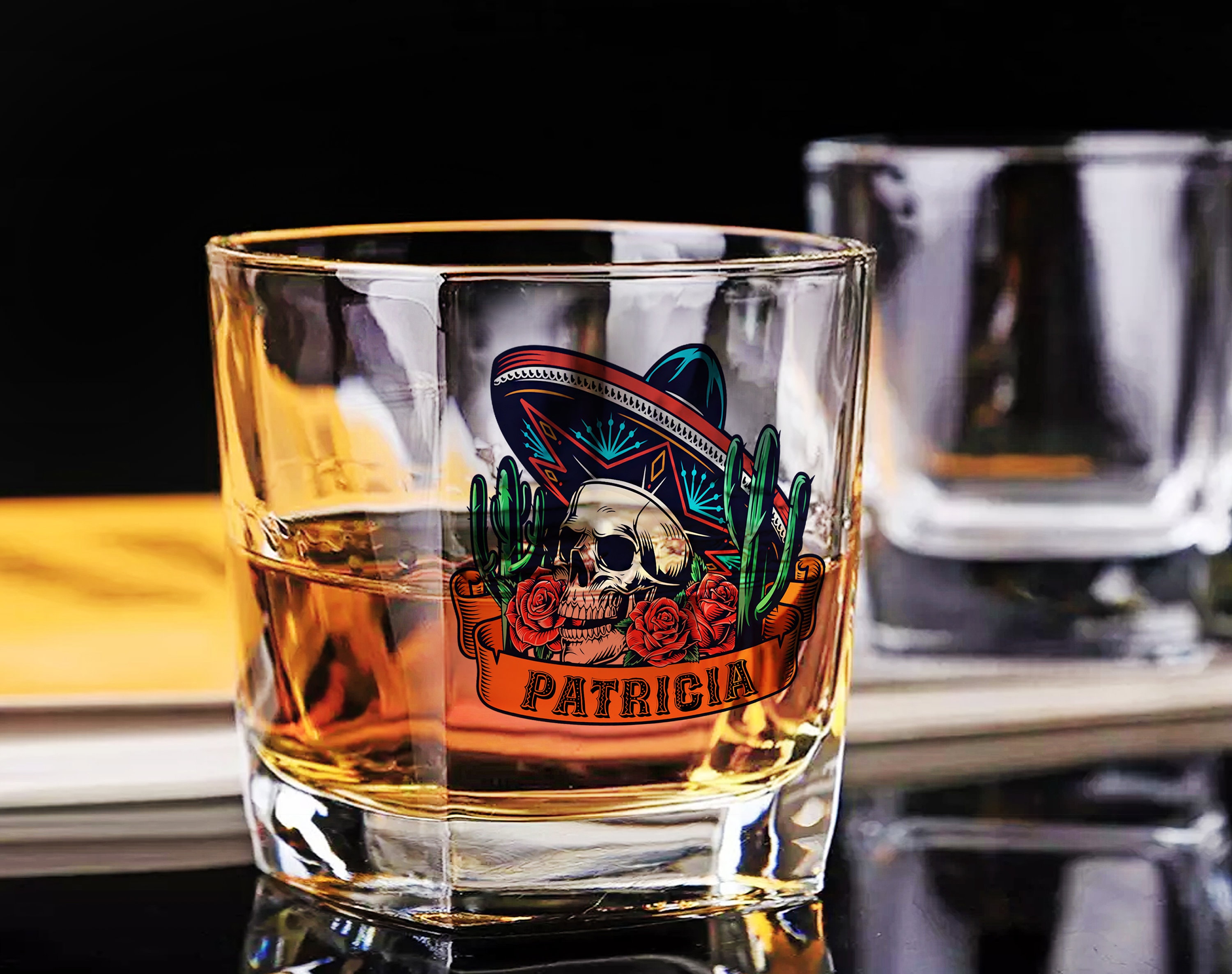 Personalized Mexican Themed Glass Set, 2 Pcs Custom Fiesta Party Glass ...