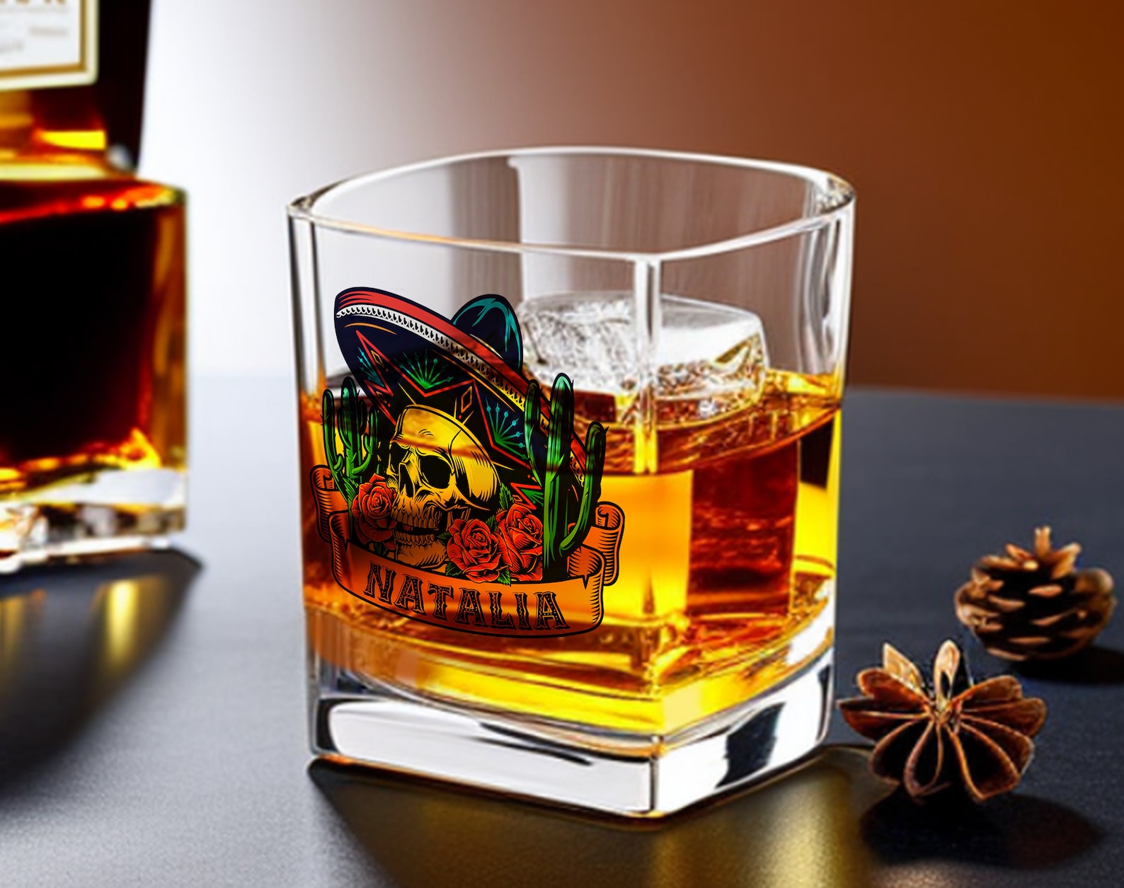Personalized Mexican Themed Glass Set, 2 Pcs Custom Fiesta Party Glass ...