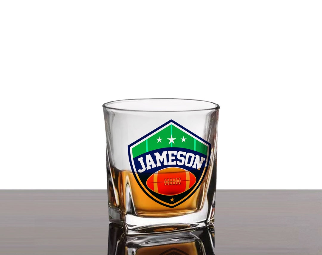 Personalized NFL Football Whiskey Glass, Custom Football Whisky Tumbler ...