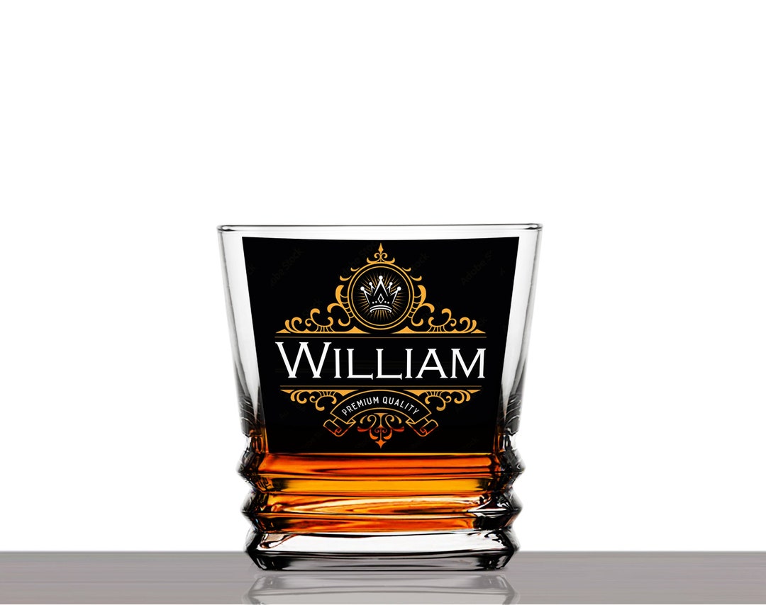 Personalized Vintage Crown Whiskey Glasses, 2 Pcs Customized Old ...