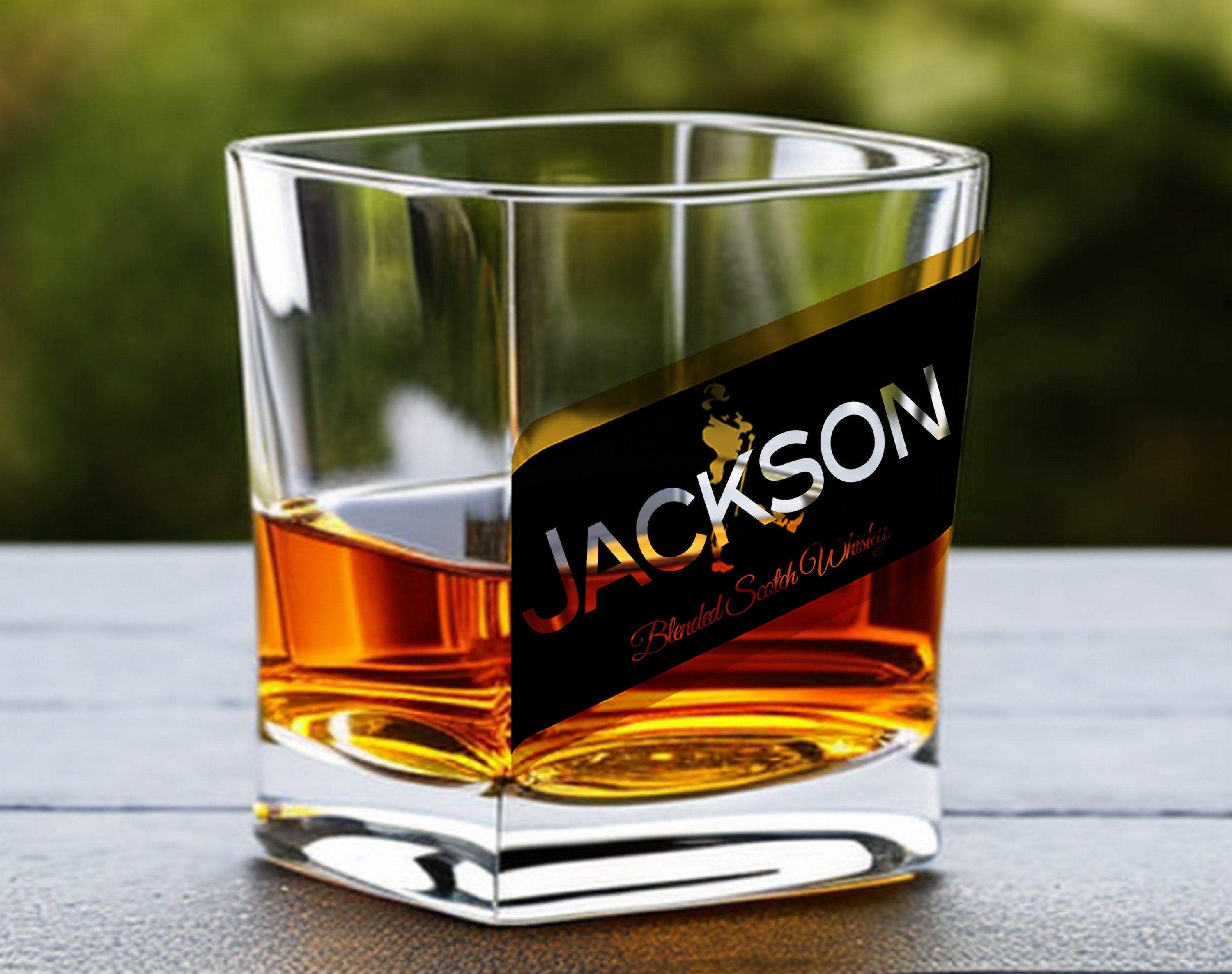 Black Label Personalized Whiskey Glass Set Custom Gift for - Etsy