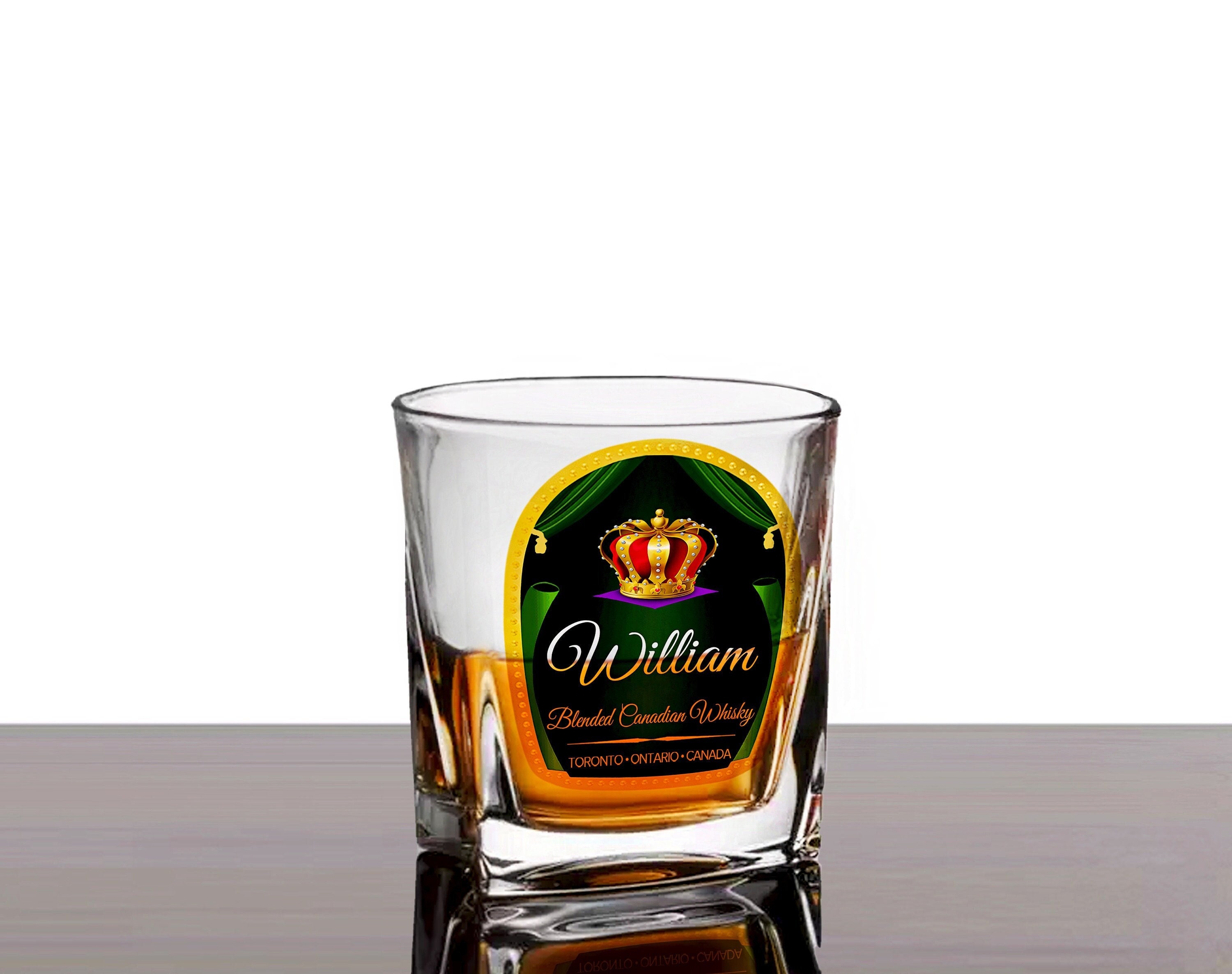 Personalized Royal Apple Whiskey Glasses, Custom Crown Whiskey Tumblers ...