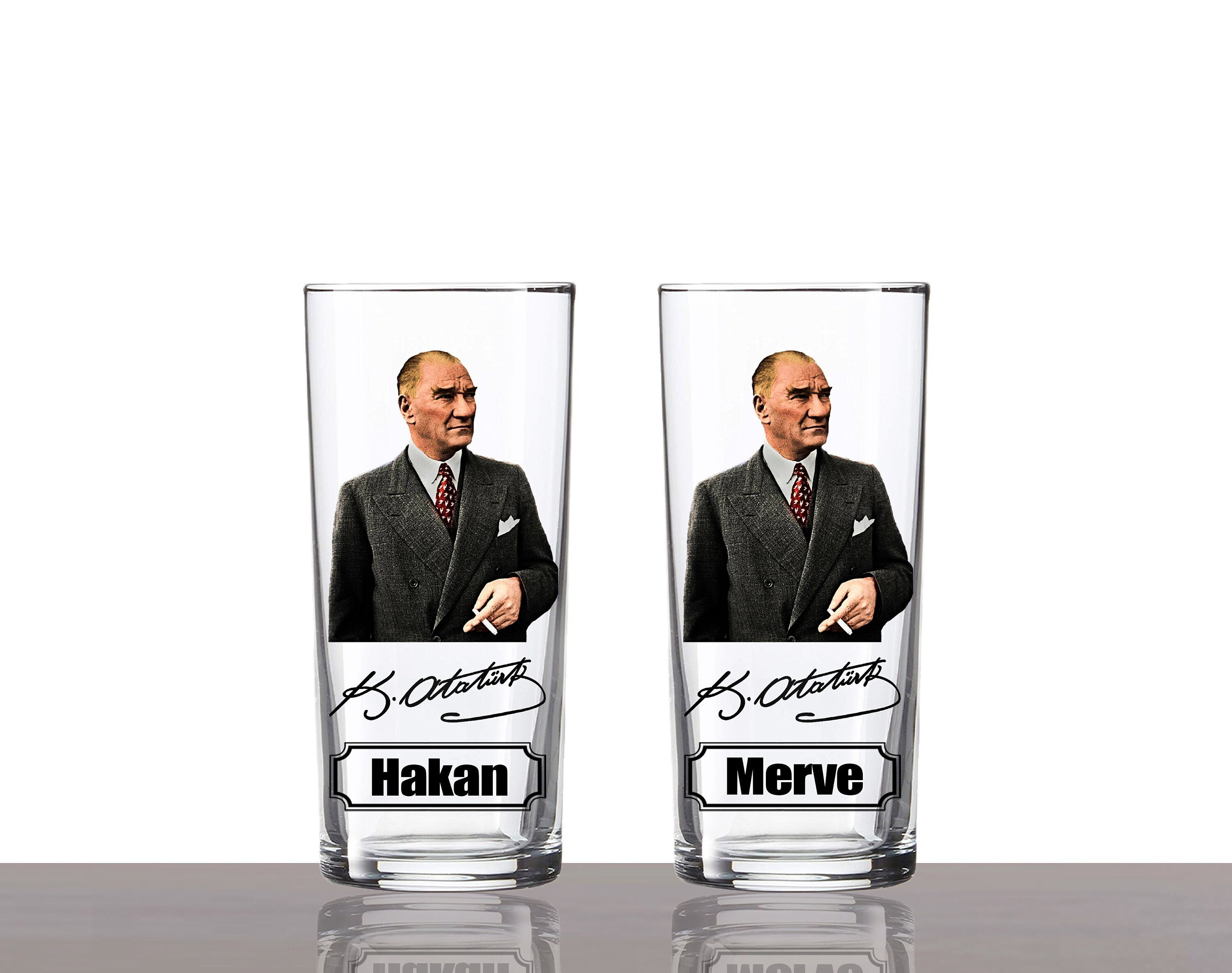 Ataturk Personalized Raki Glass Set, Raki Bardak Seti, Mustafa Kemal ...