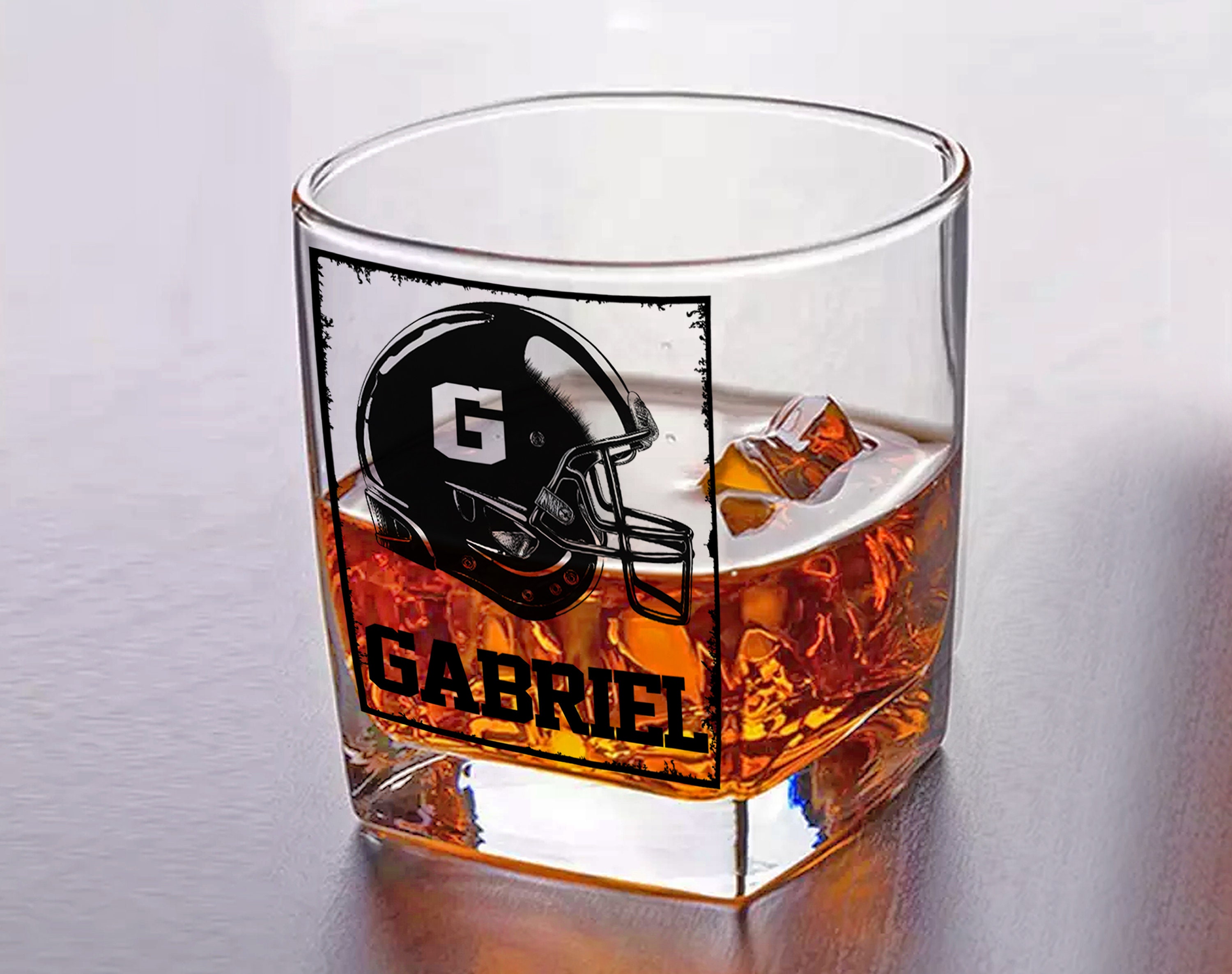 Personalized NFL Helmet Whiskey Glass, Custom Football Whisky Tumbler ...