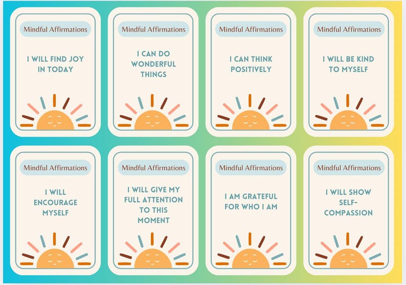 Mindful Kids Affirmation Cards — Confidence for Kids - Etsy