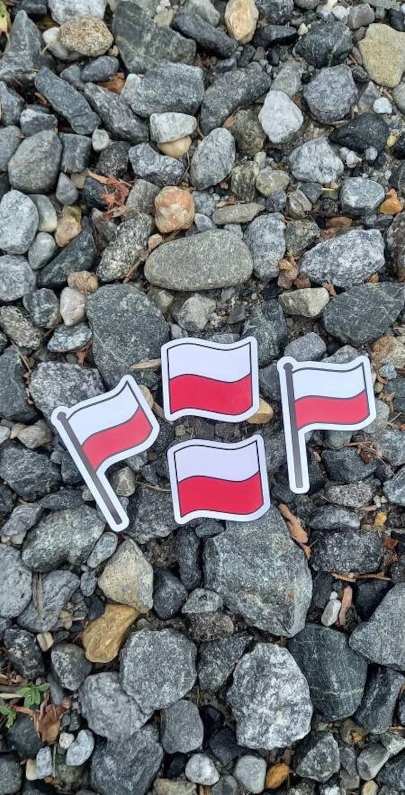 Polish Flag Sticker - Polska Flaga - Red and White - Poland - Water ...