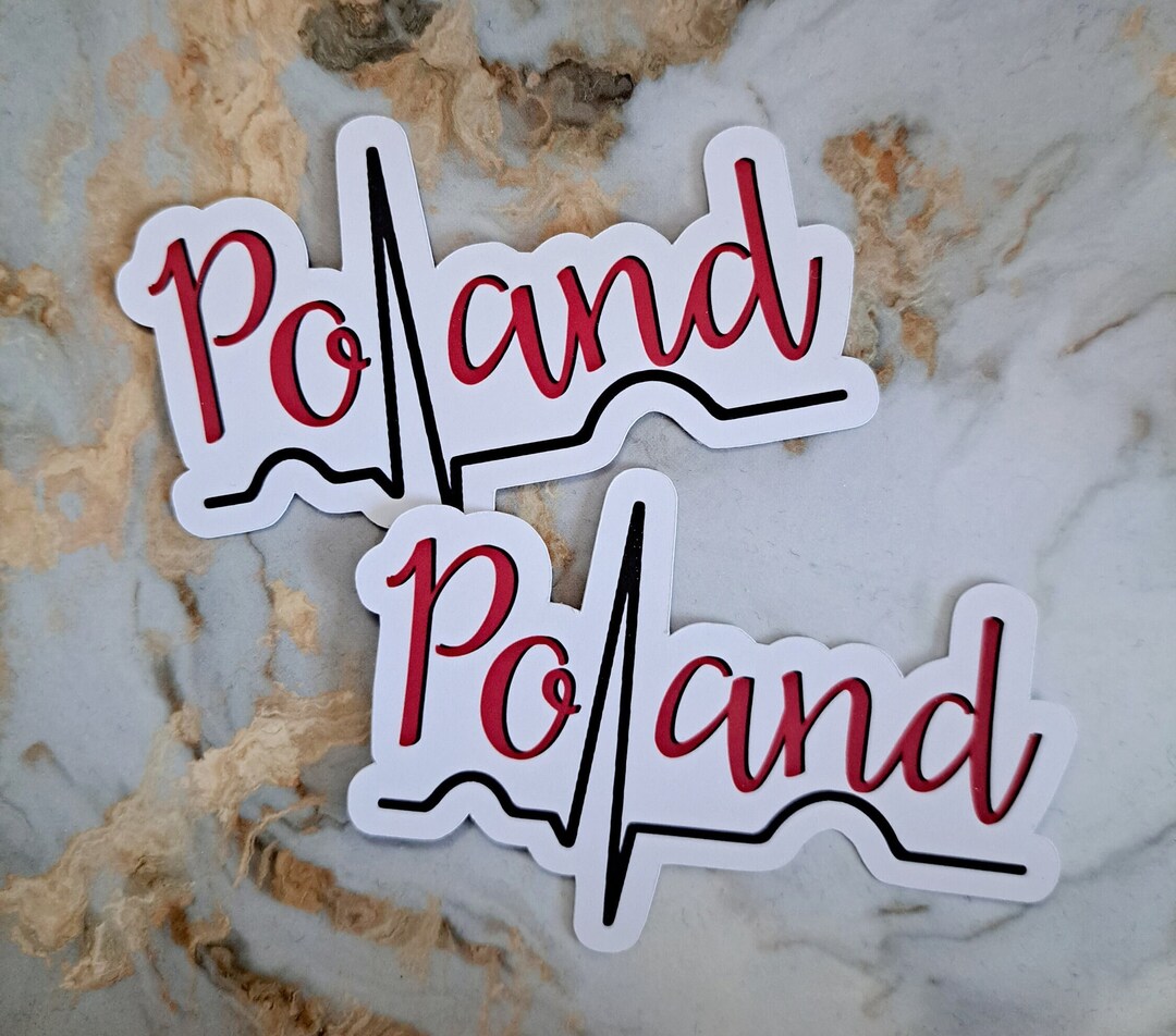 Poland Heart Beat - Heart Rhythm Sticker - Red & White - Polish Sticker ...