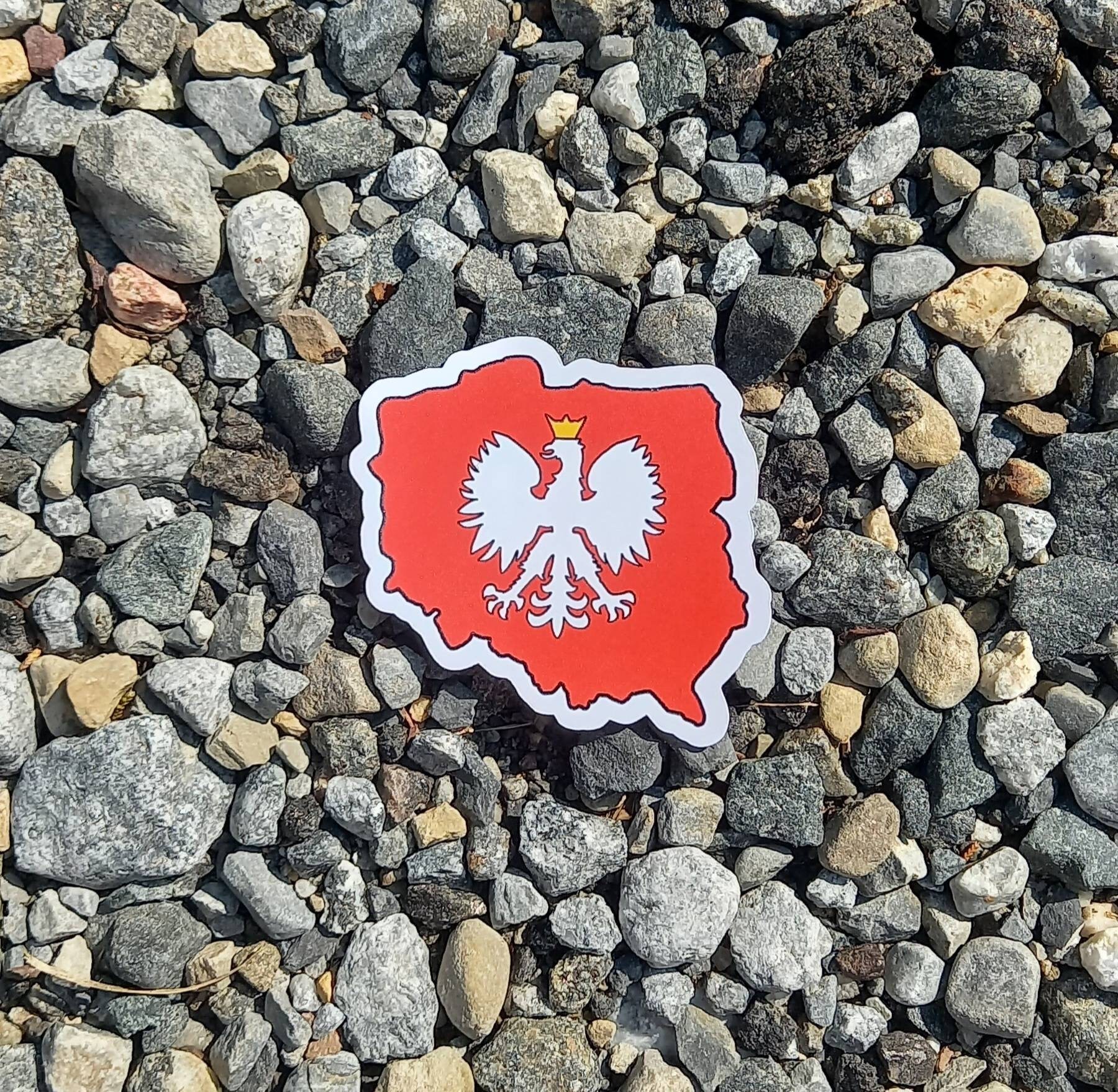 Poland Sticker With Eagle/orzeł - Red & White - Polish Sticker - Water ...