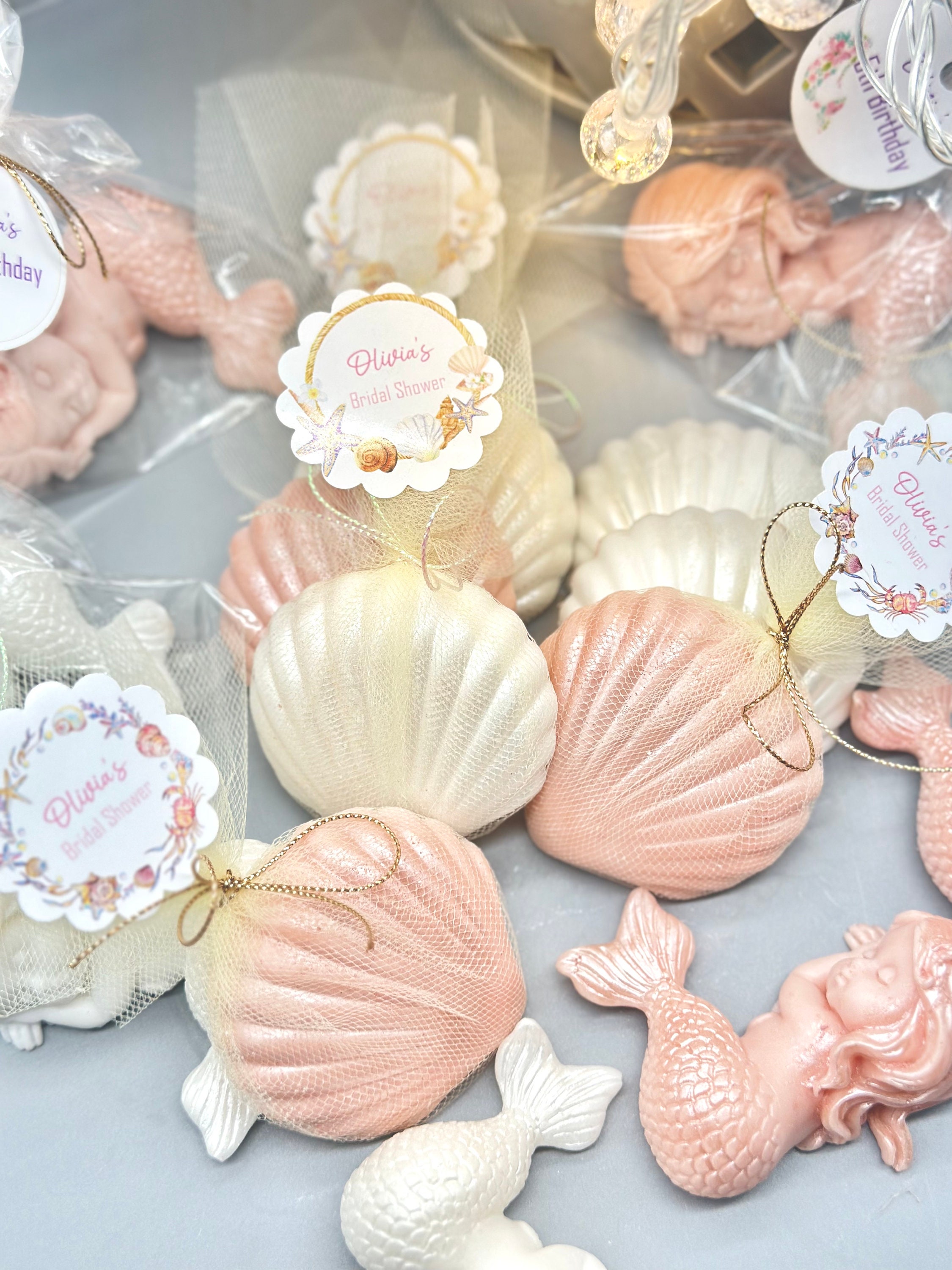 Rose Gold Shiny Sea Shells SOAP Favors Ocean Under the Sea - Etsy