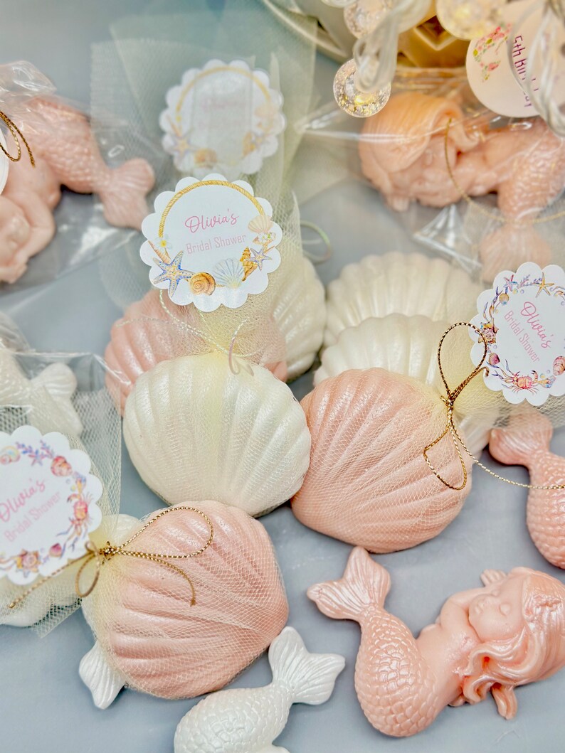 Rose Gold Shiny Sea Shells SOAP Favors Ocean Under the Sea - Etsy