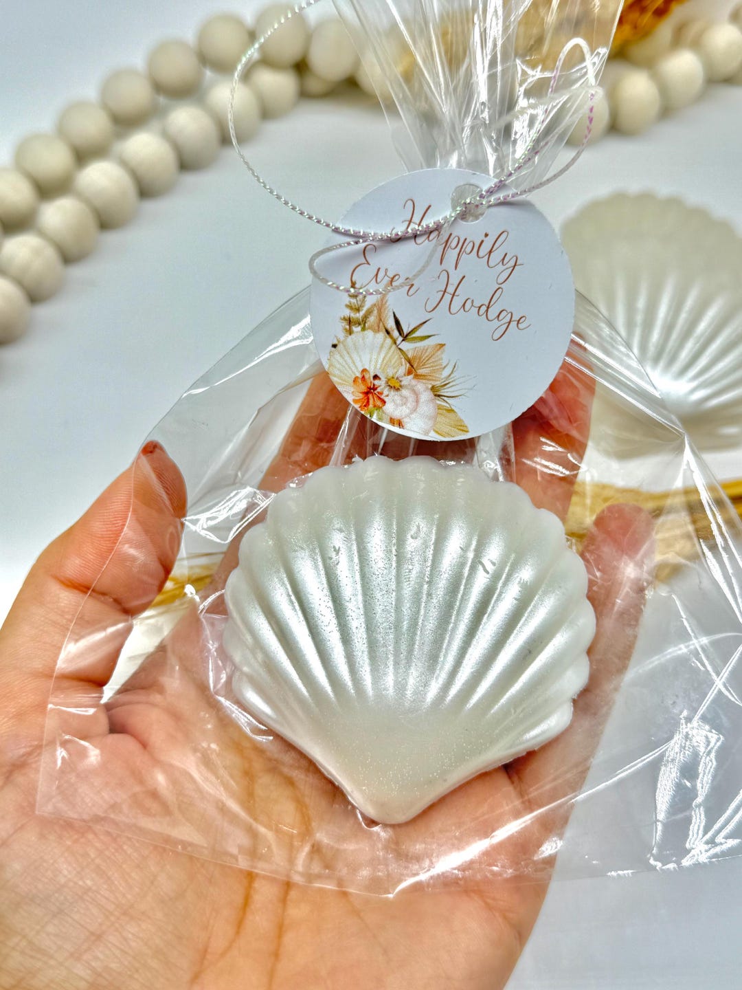 Pearly, Rose Gold Sea Shell Soap Favors: Scented Goat Milk Soap ...