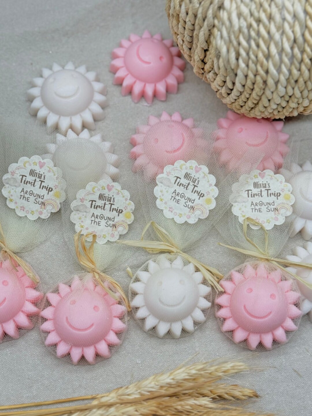 Pink Personalized Sun Soaps Baby Shower Favors, Sun Birthday Party Gift ...