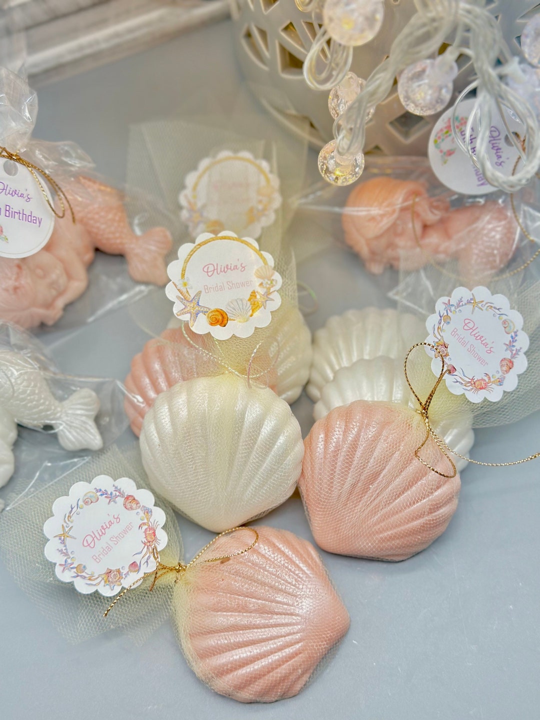 Rose Gold Shiny Sea Shells SOAP Favors, Ocean Under the Sea Mermaid ...