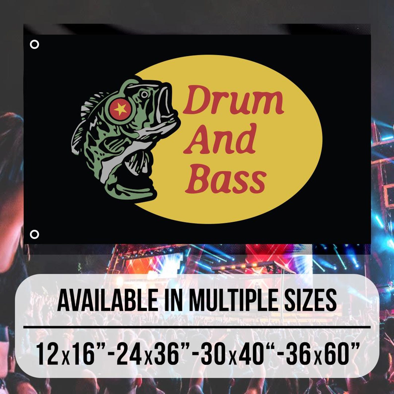 DNB Pro Double-sided Rave Flag, Festival Banner, EDM Totem, Camp Flag ...