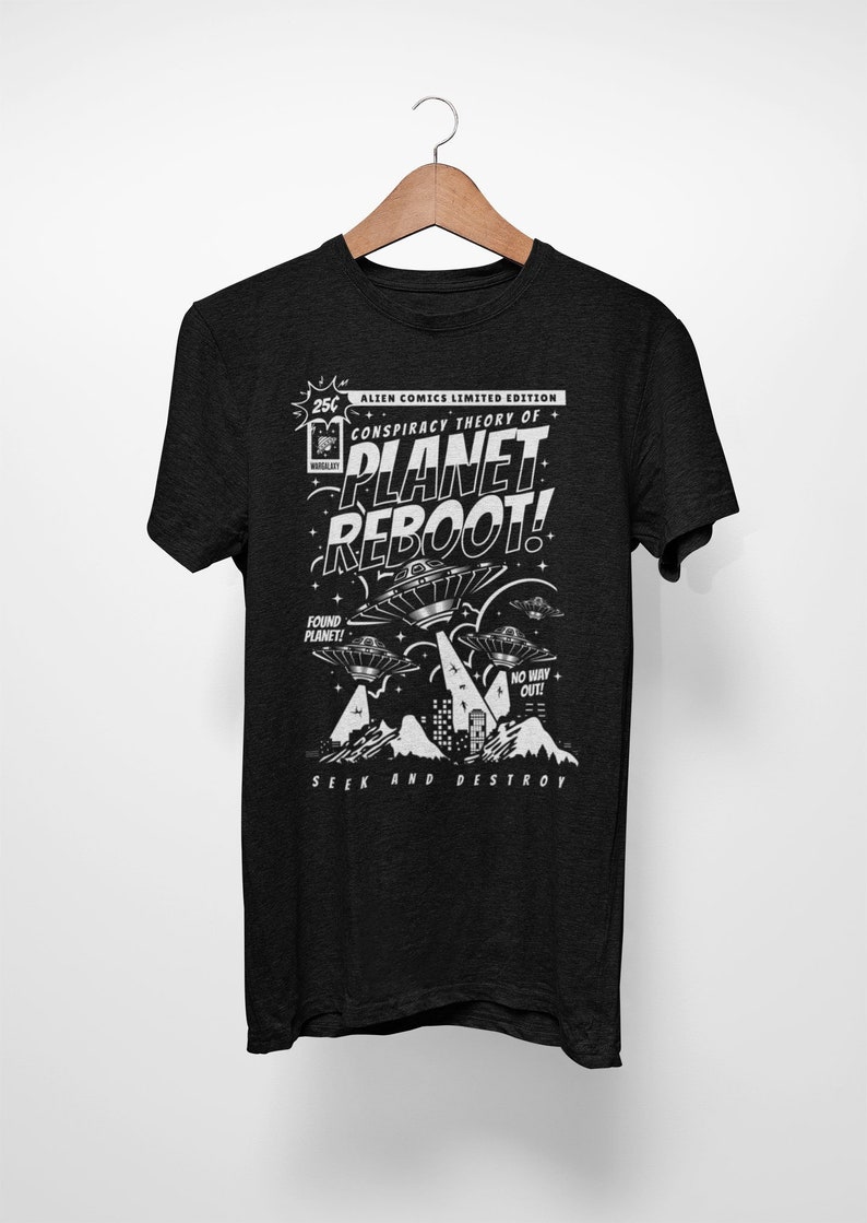 Planet Reboot Shirt, Alien, UFO Shirt, Artsy Tee, Streetwear Top, Arte ...