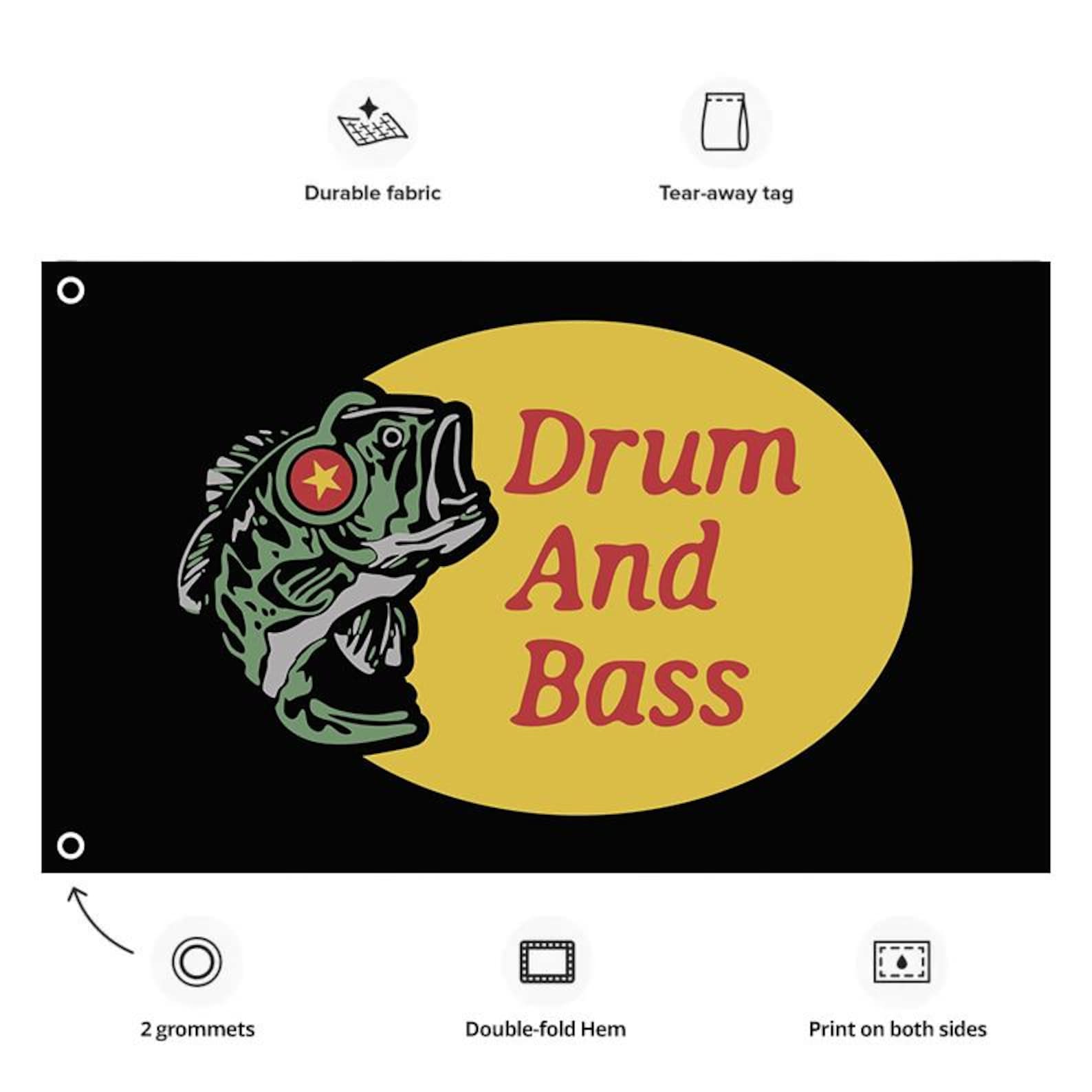 DNB Pro Double-sided Rave Flag, Festival Banner, EDM Totem, Camp Flag ...