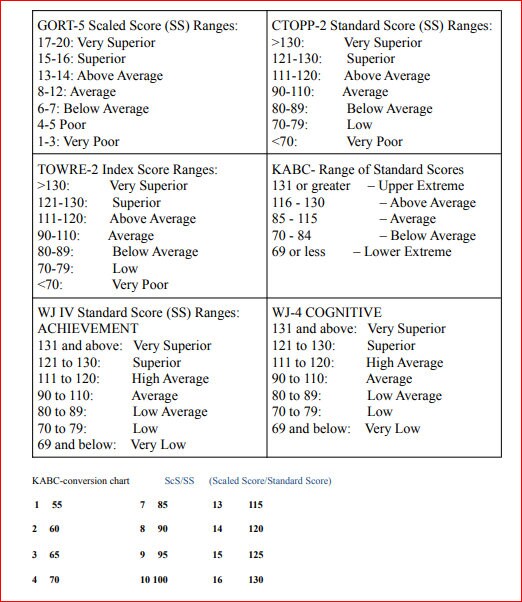 Cog/ach Score Chart - Etsy