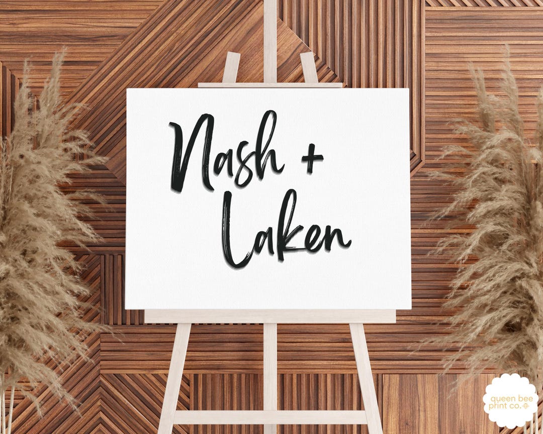 Personalized Couples Name Sign Printable Art, Wedding Name Sign, Custom ...