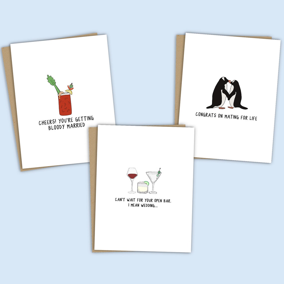 Funny Wedding Cards 3 Different Designs Funny Newlywed - Etsy