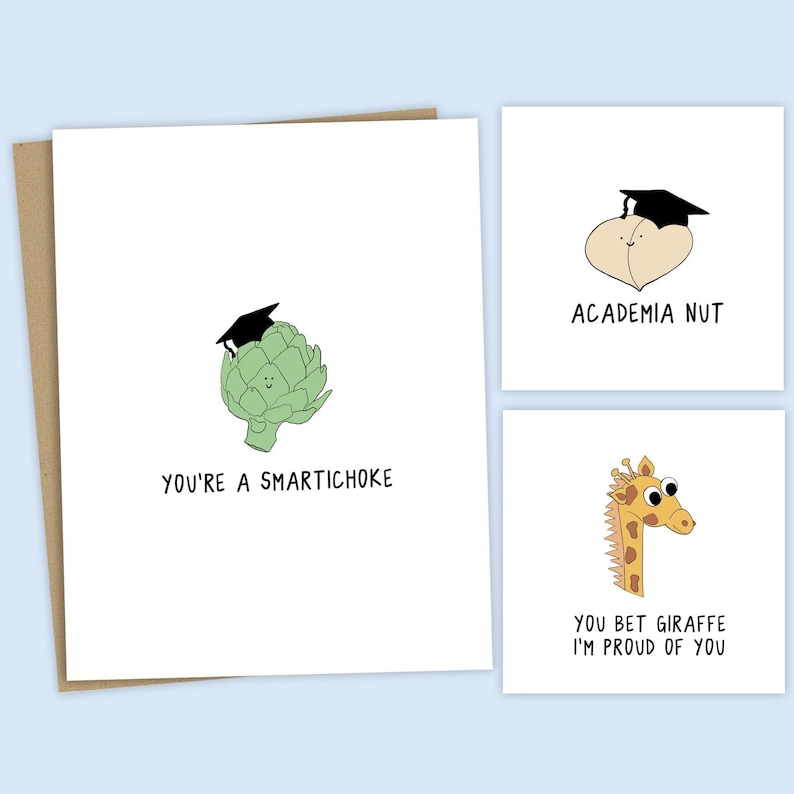 Funny Graduation Cards, 3 Different Designs | Funny Grad Cards - Punny ...