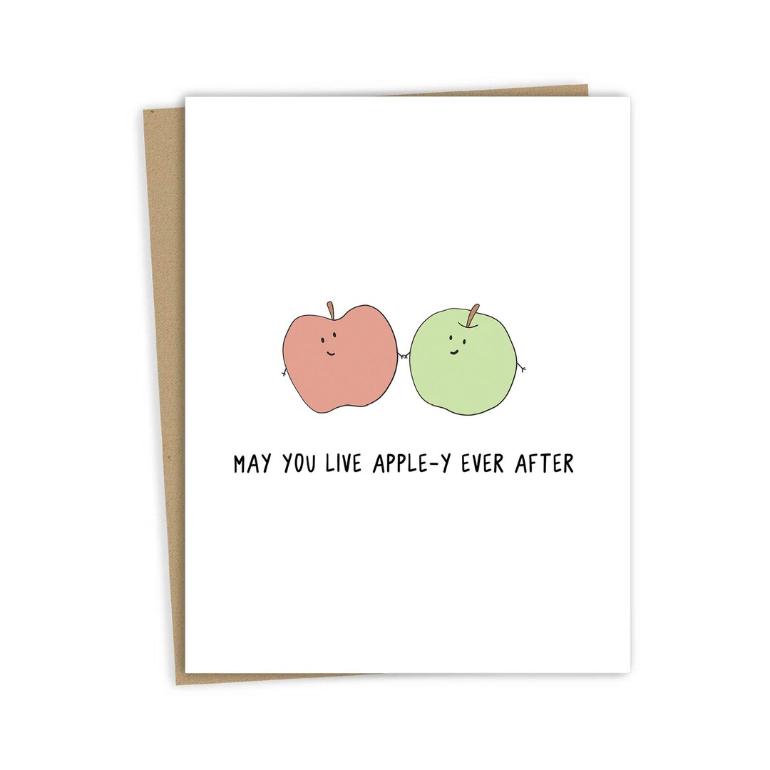Wedding Card "apple-y Ever After" | Funny Newlywed Cards - Fun Punny ...