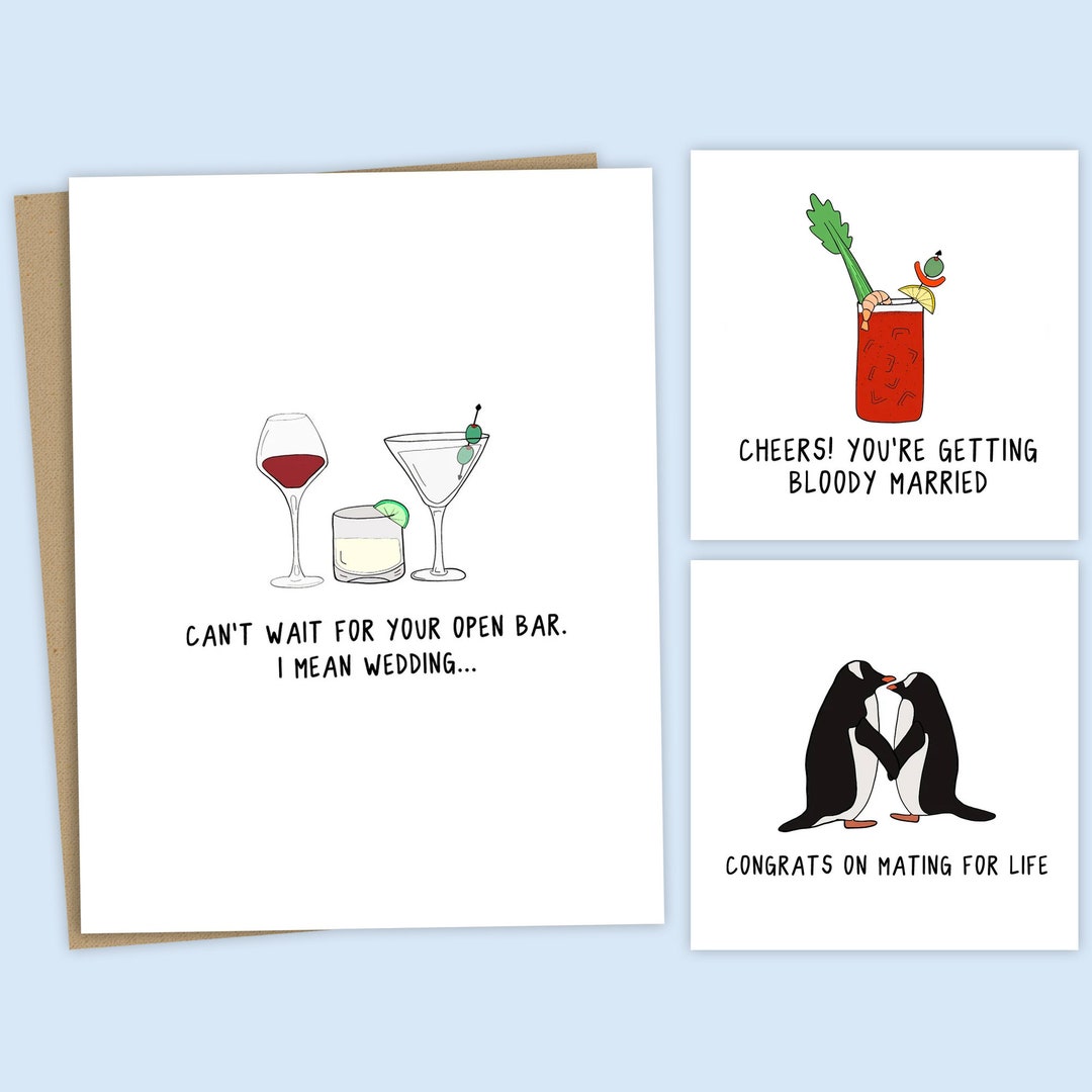 Funny Wedding Cards, 3 Different Designs | Funny Newlywed Cards - Fun ...