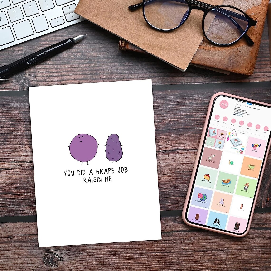Mothers Day Card "you Did A Grape Job Raisin Me" | Funny Cards for Moms ...