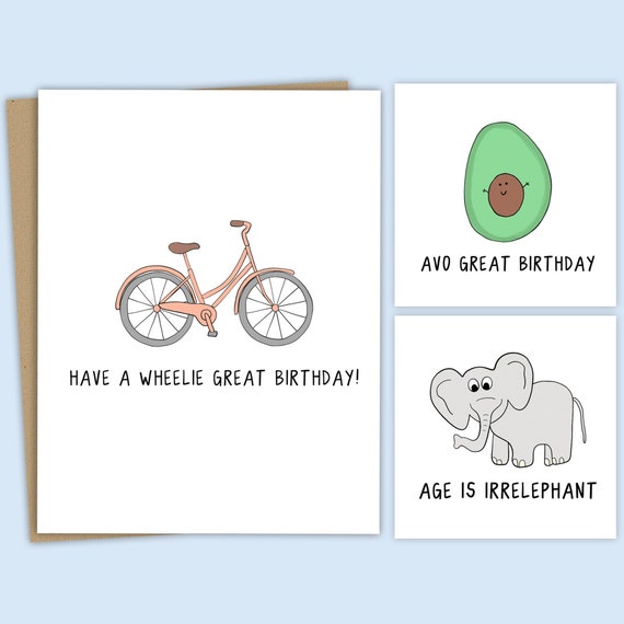 Funny Birthday Cards 8 Different Designs Funny Bday Cards - Etsy