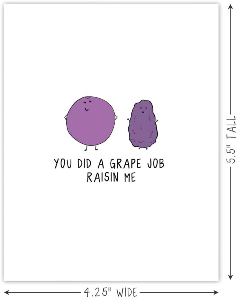 Fathers Day Card you Did A Grape Job Raisin Me Funny Cards for Dads and ...