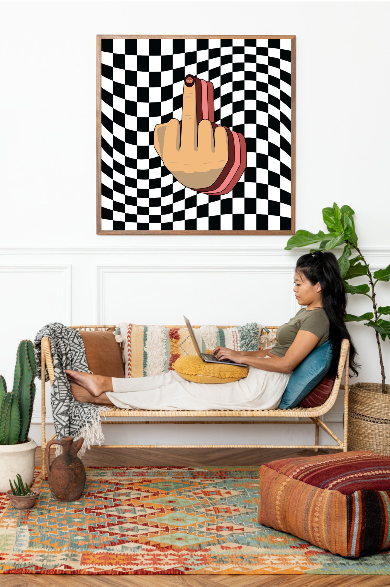 Printable, Middle Finger Wall Art 1x1, Any Size You'd Like - Etsy