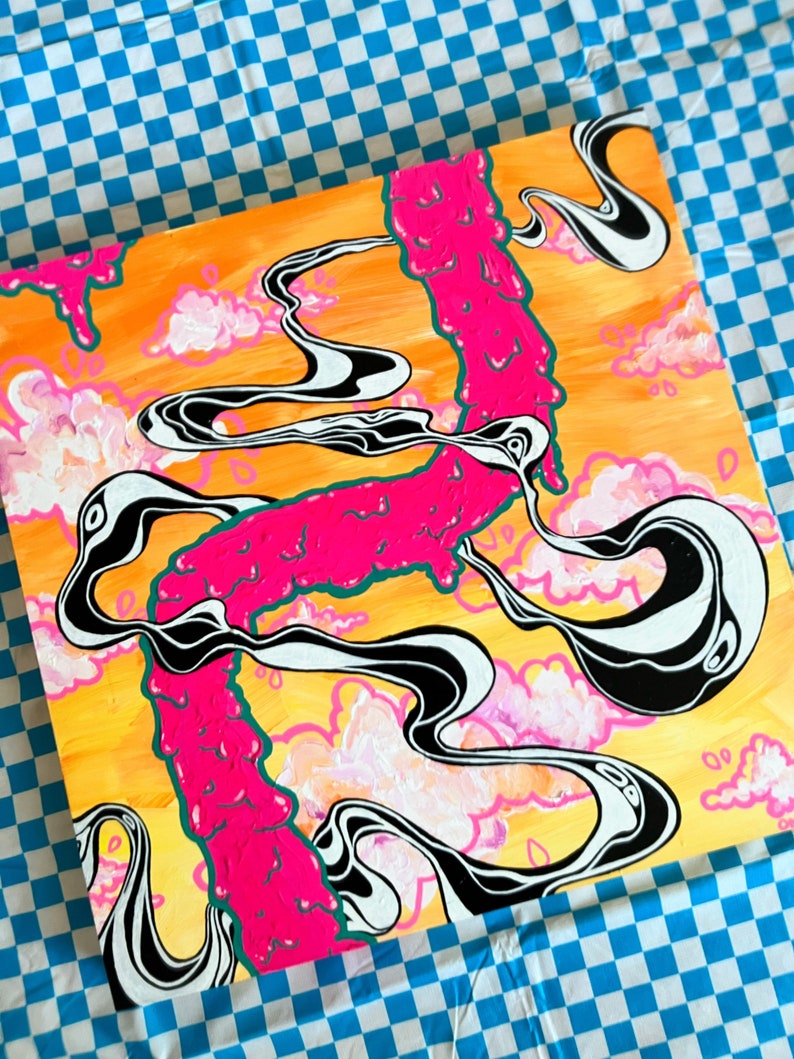 Pep-lixer Acrylic Painting on Wood Psychedelic Trippy Wavy Sky - Etsy ...