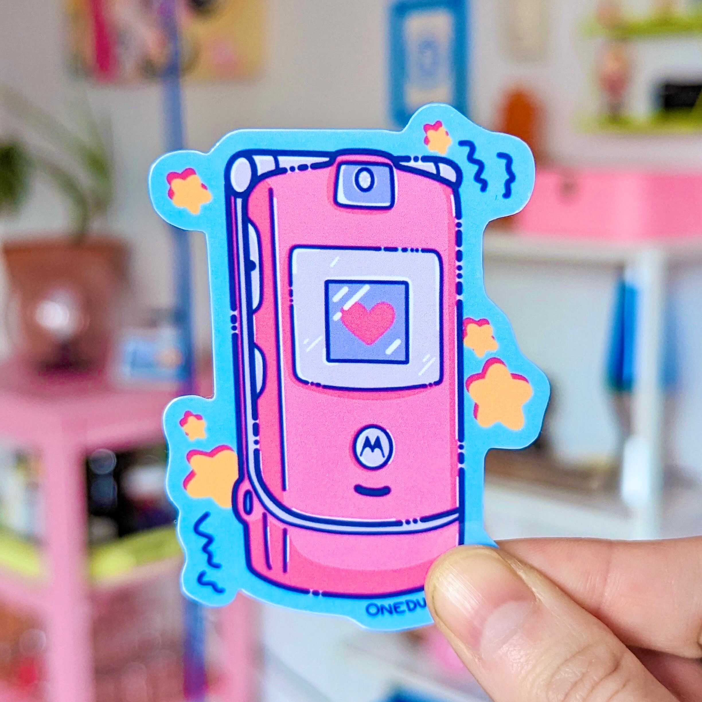 Pink Moto Razr Y2K Vinyl Sticker - Etsy