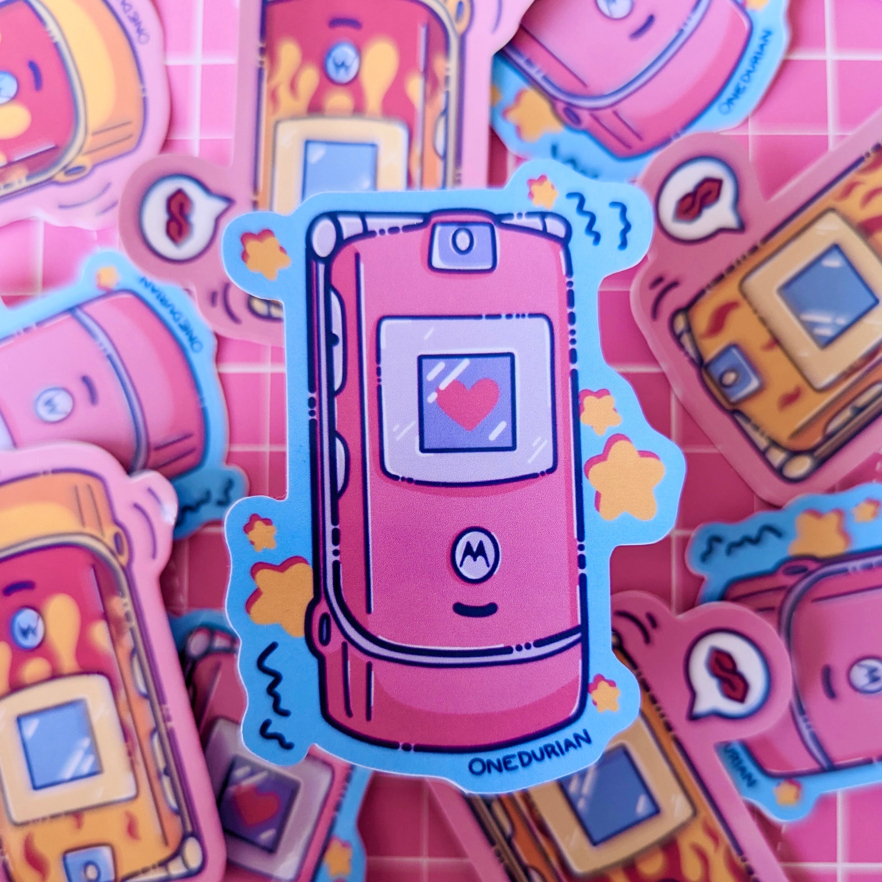 Pink Moto Razr Y2K | Vinyl Sticker - Etsy