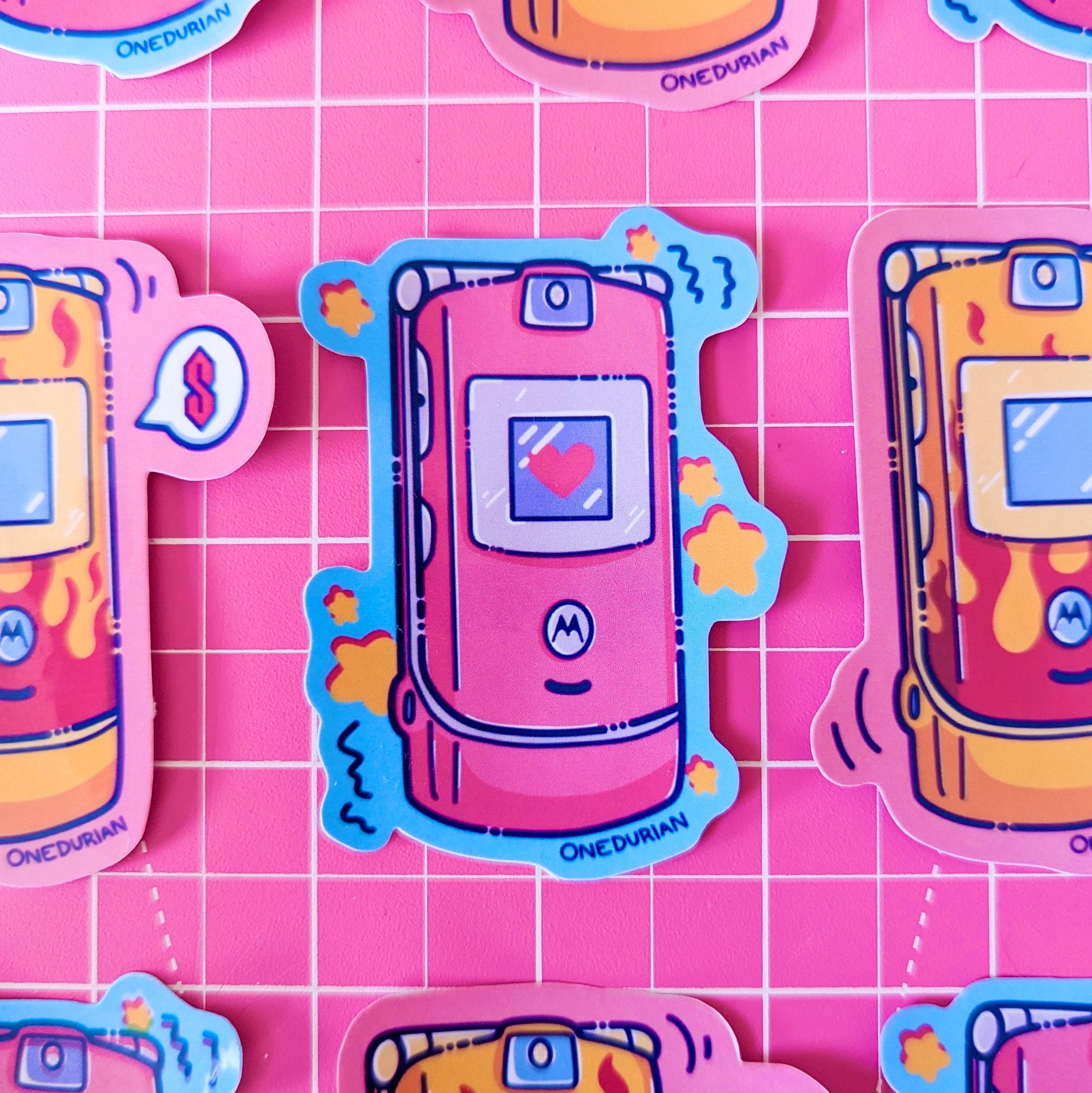 Pink Moto Razr Y2K Vinyl Sticker - Etsy