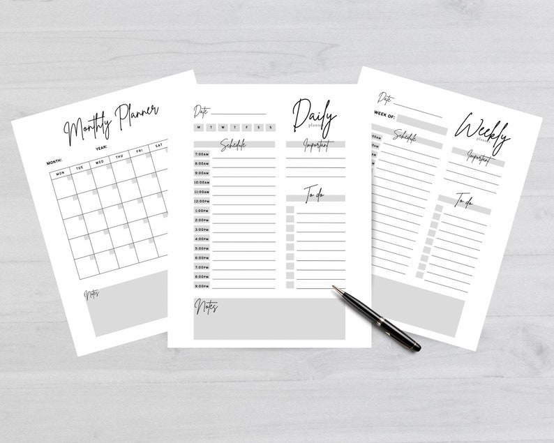 Editable Daily Planner Template Weekly Planner Page Pdf - Etsy