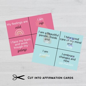 Mental Health Card Printables Anxiety Affirmation Cards Stress Relief ...