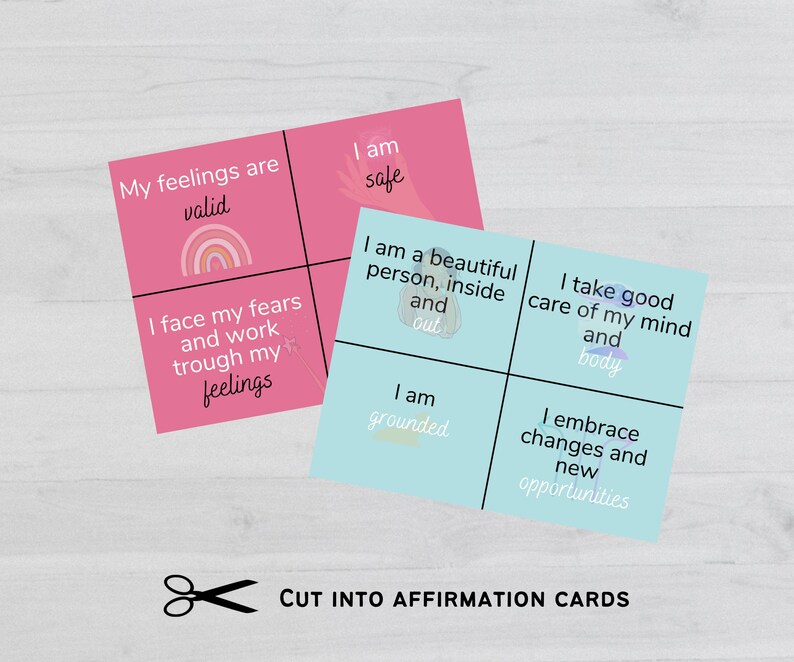 Mental Health Card Printables Anxiety Affirmation Cards Stress Relief ...