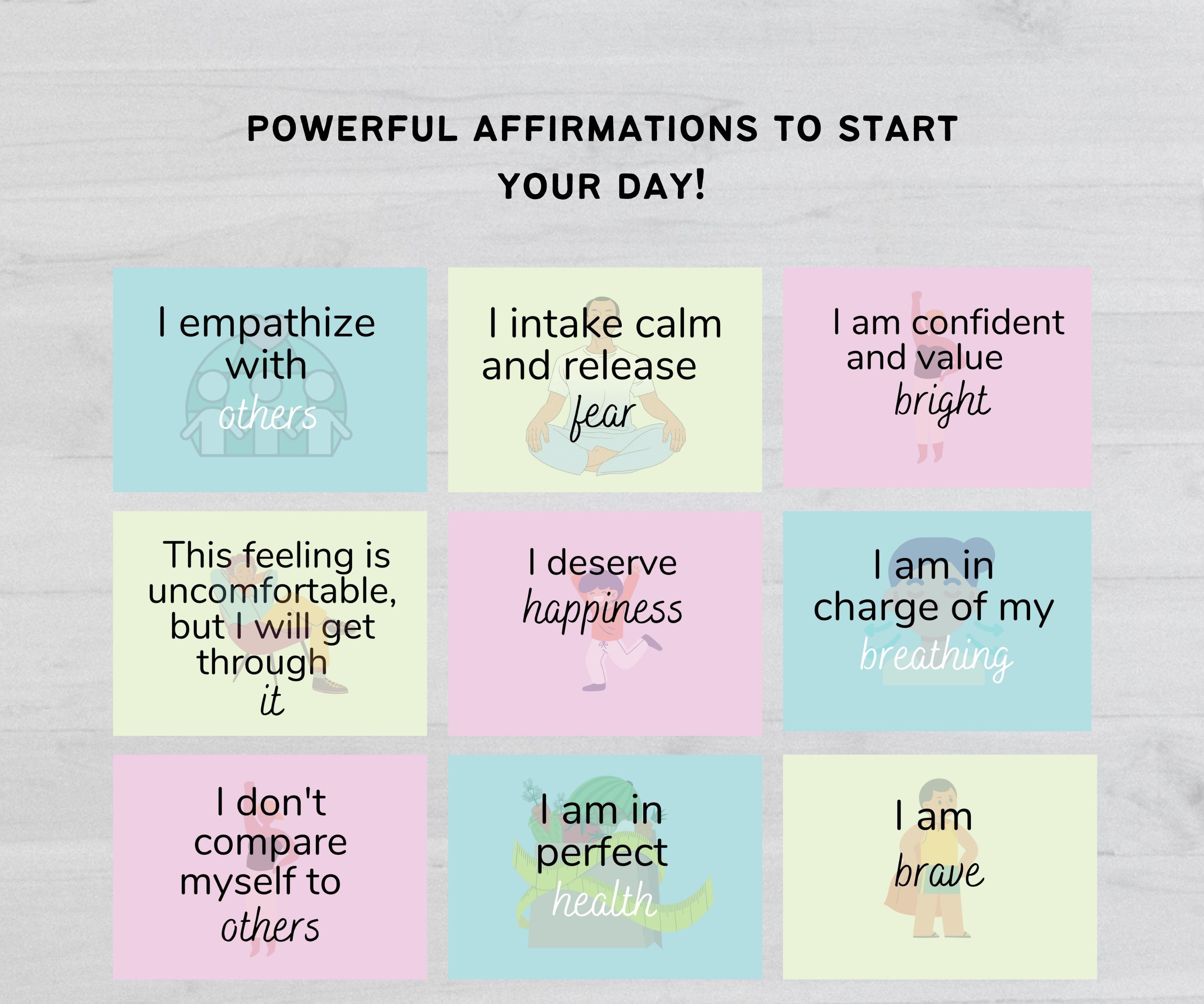 Mental Health Card Printables Anxiety Affirmation Cards Stress Relief ...