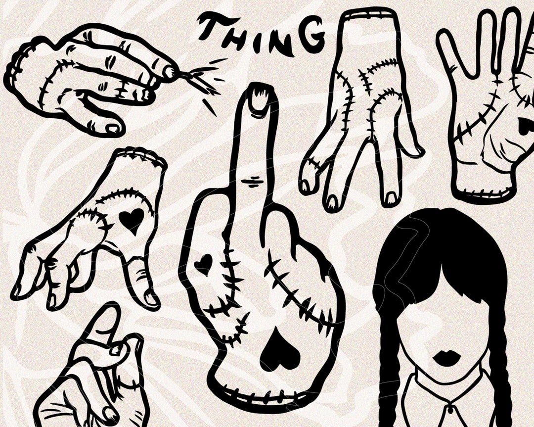 Thing Addams Thing SVG Wednesday SVG Thing Clipart Tim Burton Addams ...