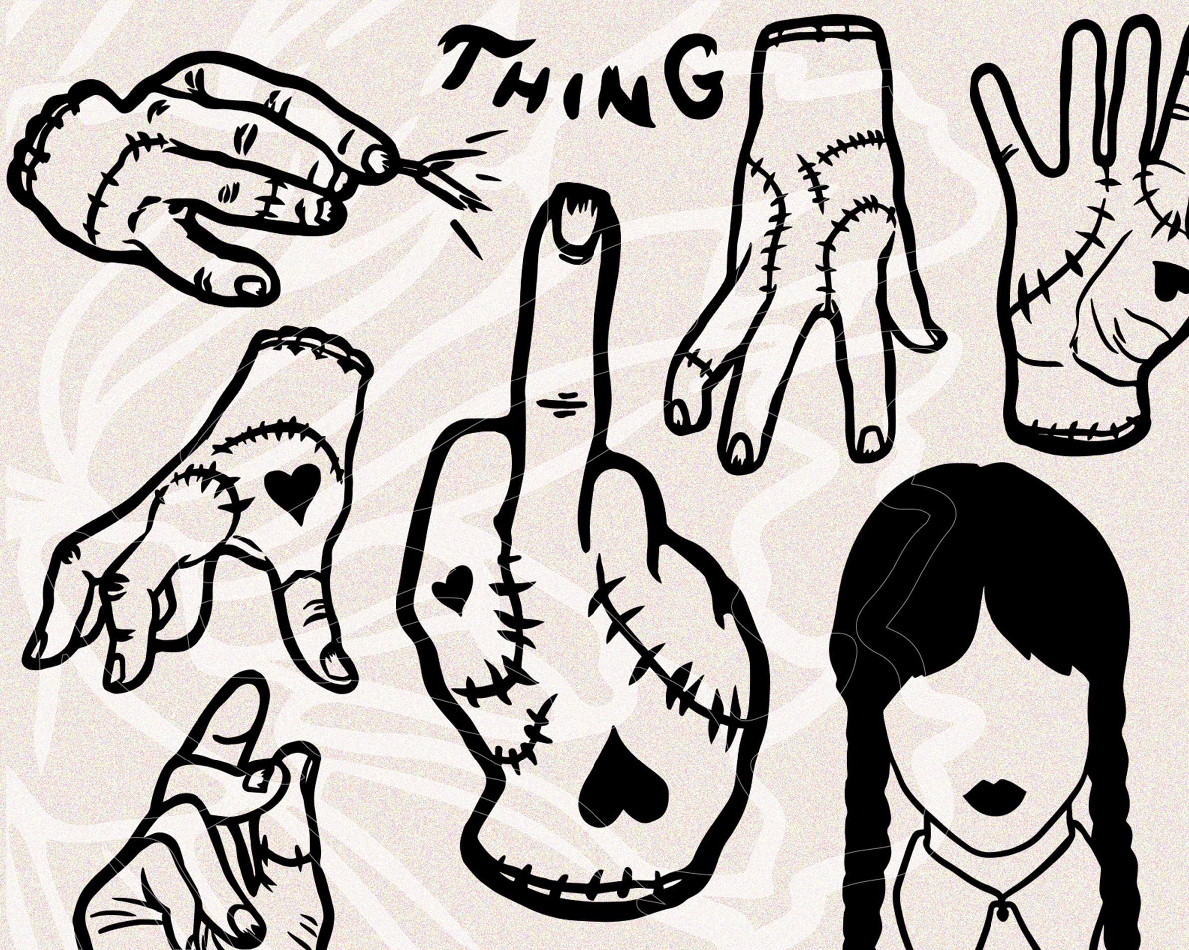 Thing Addams Thing SVG Wednesday SVG Thing Clipart Tim Burton Addams ...