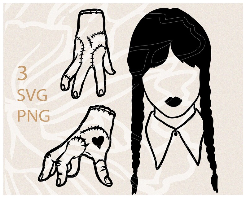 Wednesday Addams Png Wednesday SVG Wednesday Line Art Tim Burton Addams ...