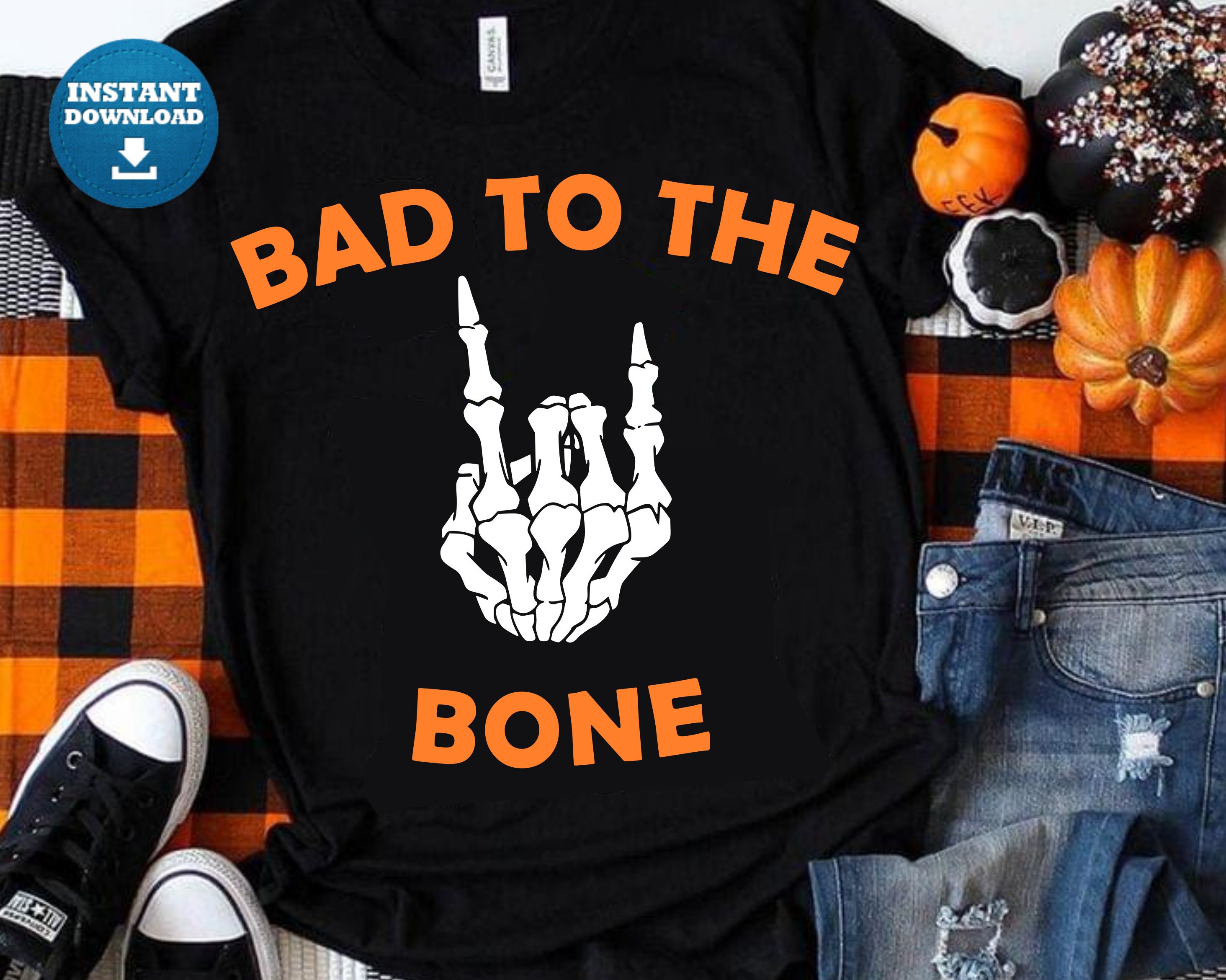 Bad to the Bone SVG, Boys Halloween Shirt SVG, ,SVG Files for ...