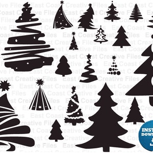 Christmas Tree Silhouettes Svg, Dxf, Eps, Png Digital Download - Etsy