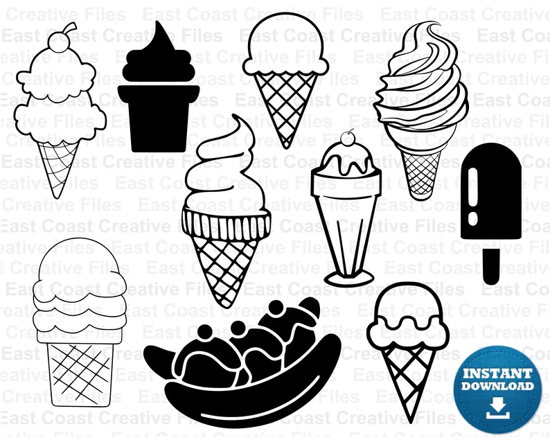 Ice Cream SVG Bundle Svg Dxf Eps Png Digital Download - Etsy