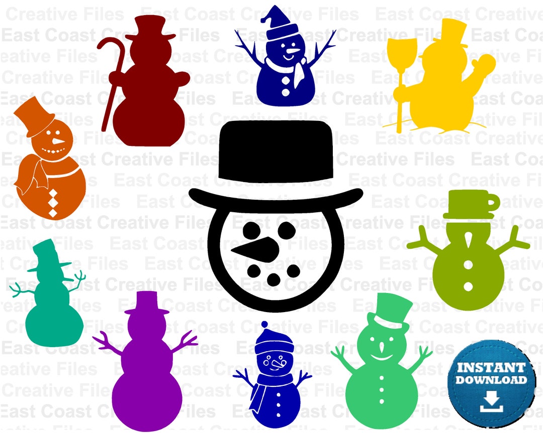 Snowman SVG Svg, Dxf, Eps, Png Digital Download - Etsy