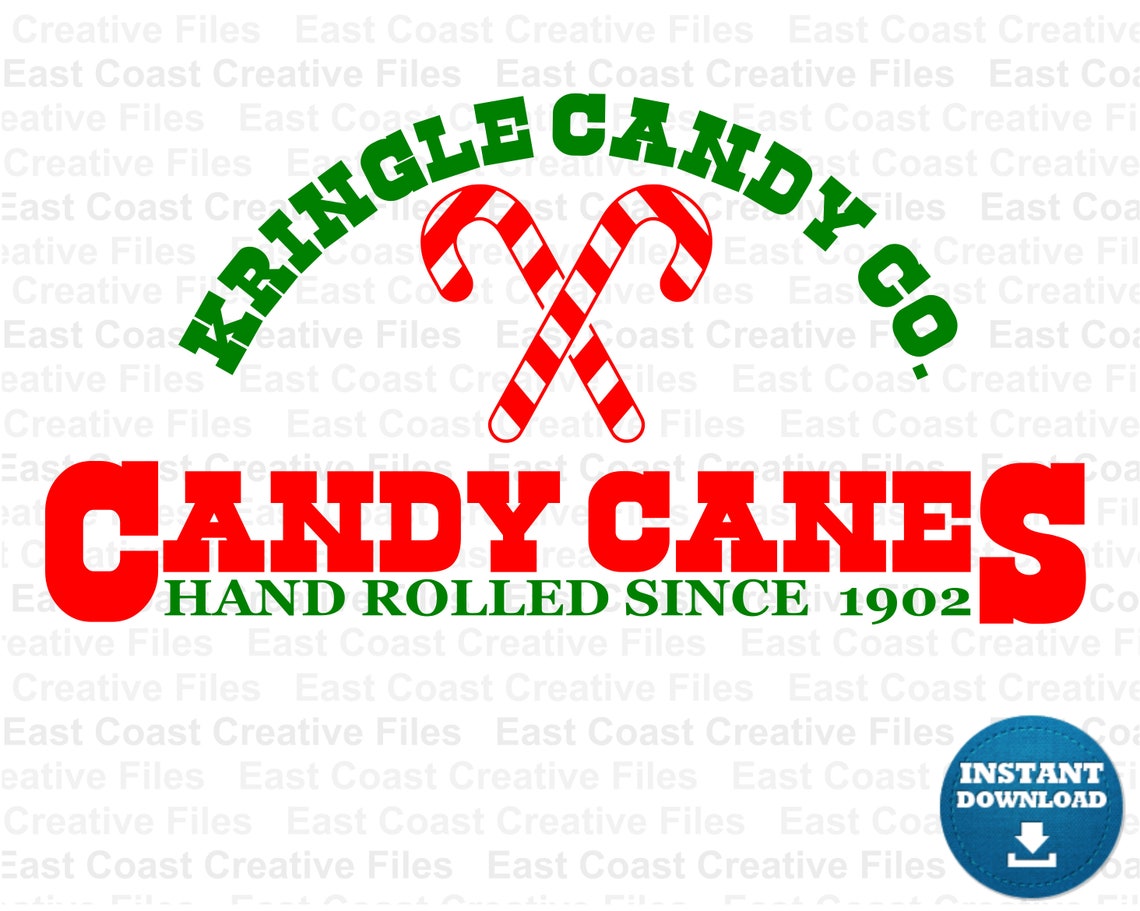 Kringle Candy Company SVG, Hand Rolled Candy Canes, , Christmas Png ...